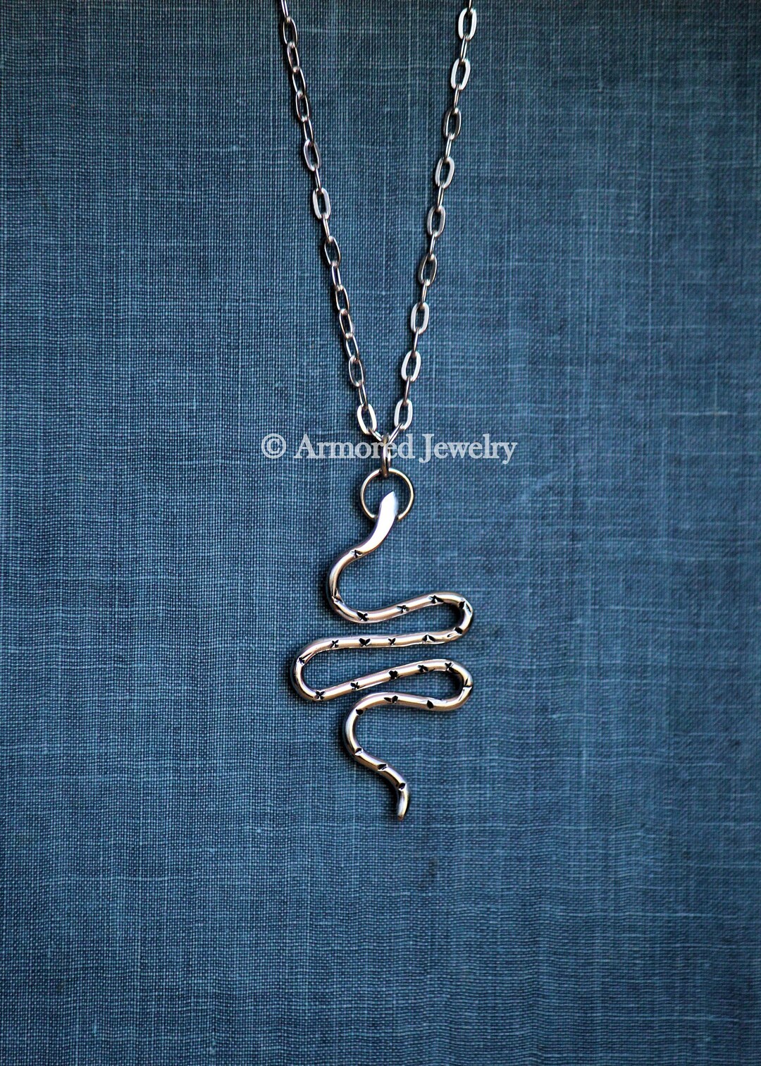 Sterling Silver Snake Pendant Necklace, Serpent Jewelry, Serpent ...