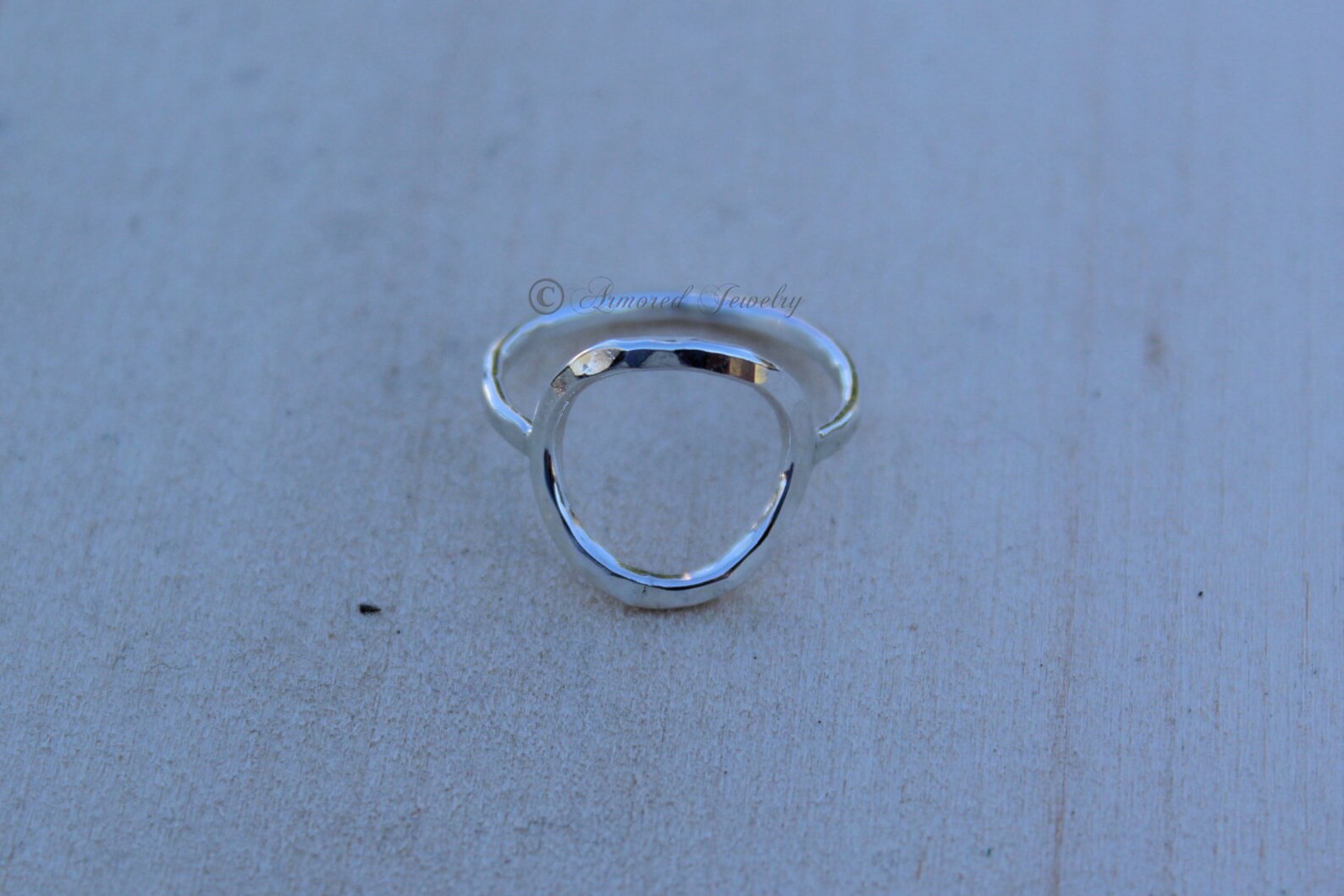 Silver Karma Ring Sterling Silver Circle Ring Hammered - Etsy
