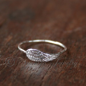 Angel Wing Ring 2, Sterling Silver Angels Wing Ring, Delicate Dainty ...