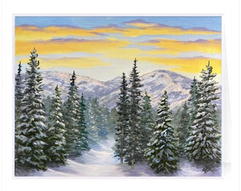 Holiday Winter Forest Card Set - Etsy