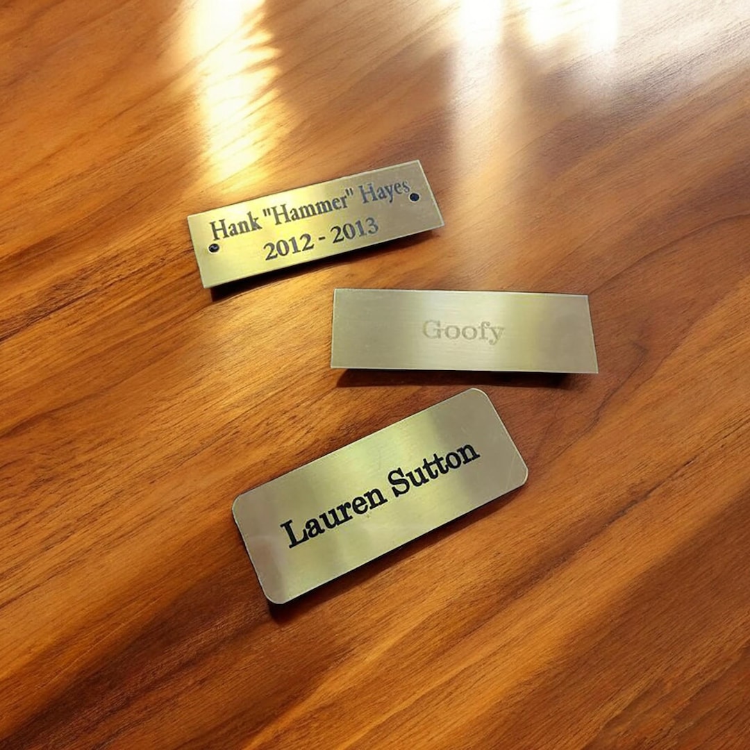 Custom Engraved Solid Brass Nameplate Satin Finish - Design Options ...