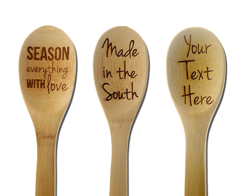 Personalized Bamboo Spoon Large Wooden Spoons Engraved - Etsy