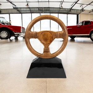 Racing Trophy, Steering Wheel Award, Antique Gold Finish, Resin Award ...