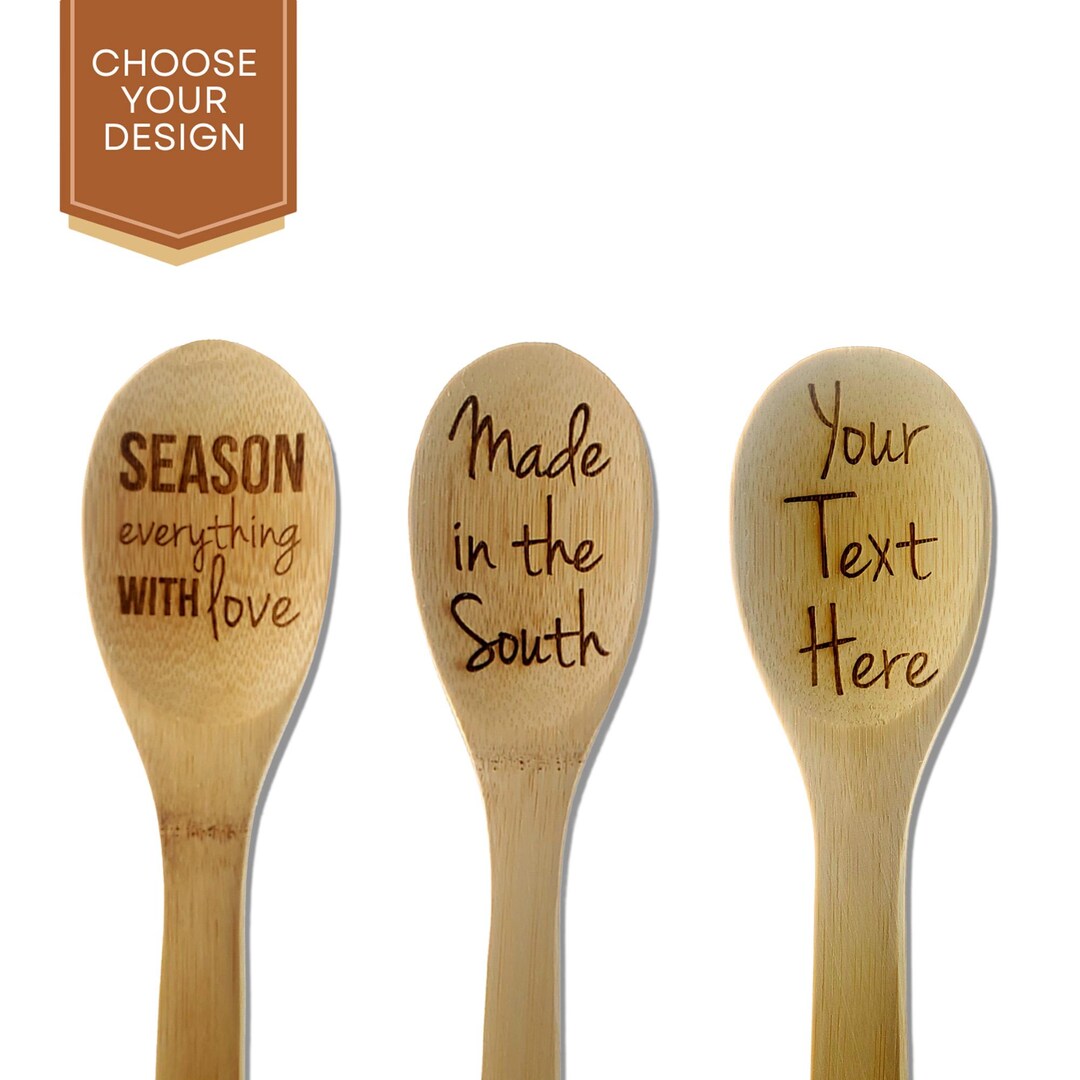 Personalized Bamboo Spoon, Large Wooden Spoons Engraved, Unique Chef ...