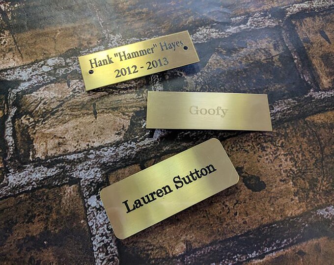 Engraved Solid Brass Plate Picture Frame Art Label Name Tag 2 X 3/4 ...