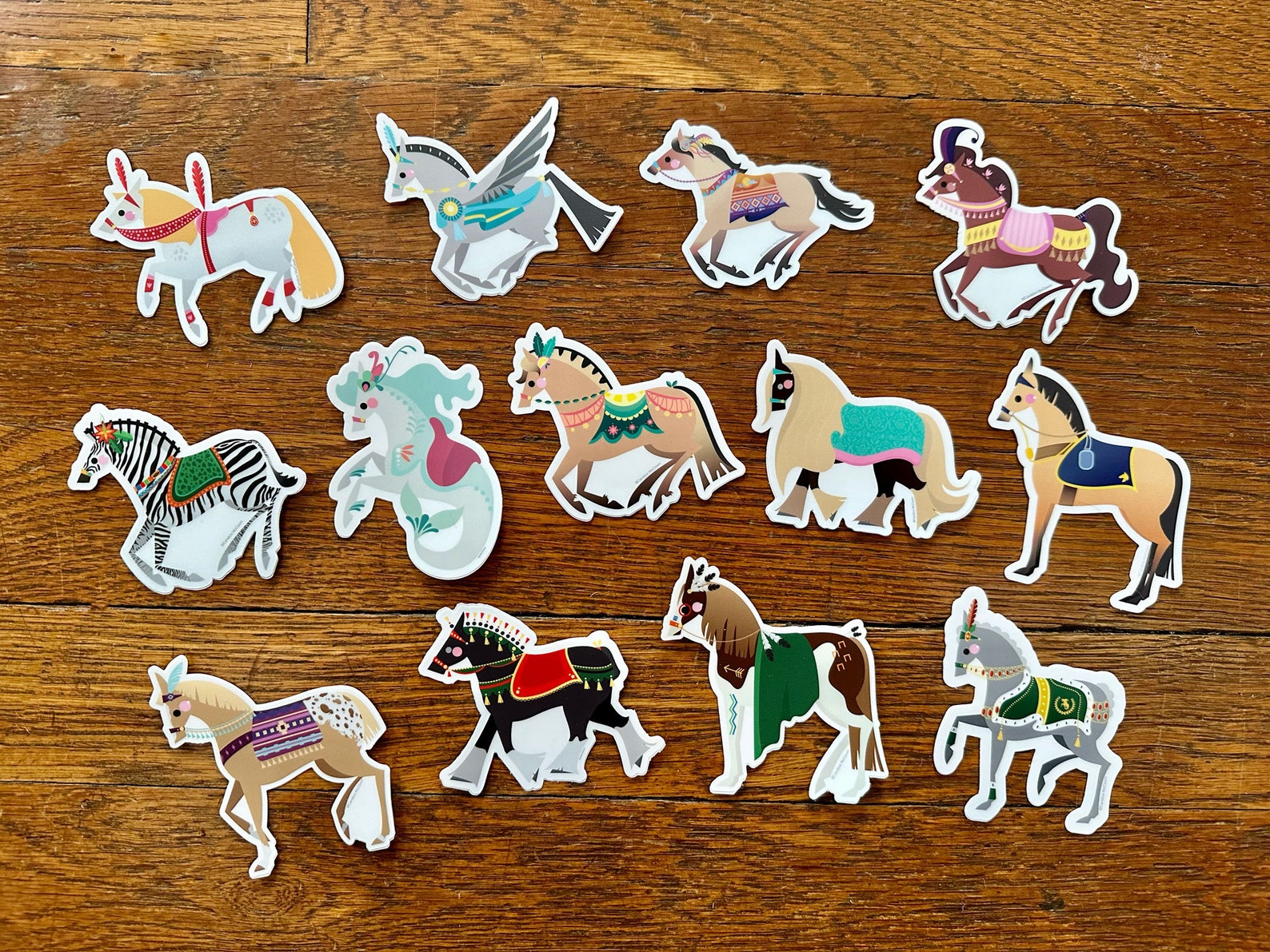 FULL SET of Carousel Horses Die Cut Stickers by Candice of Piq Design ...