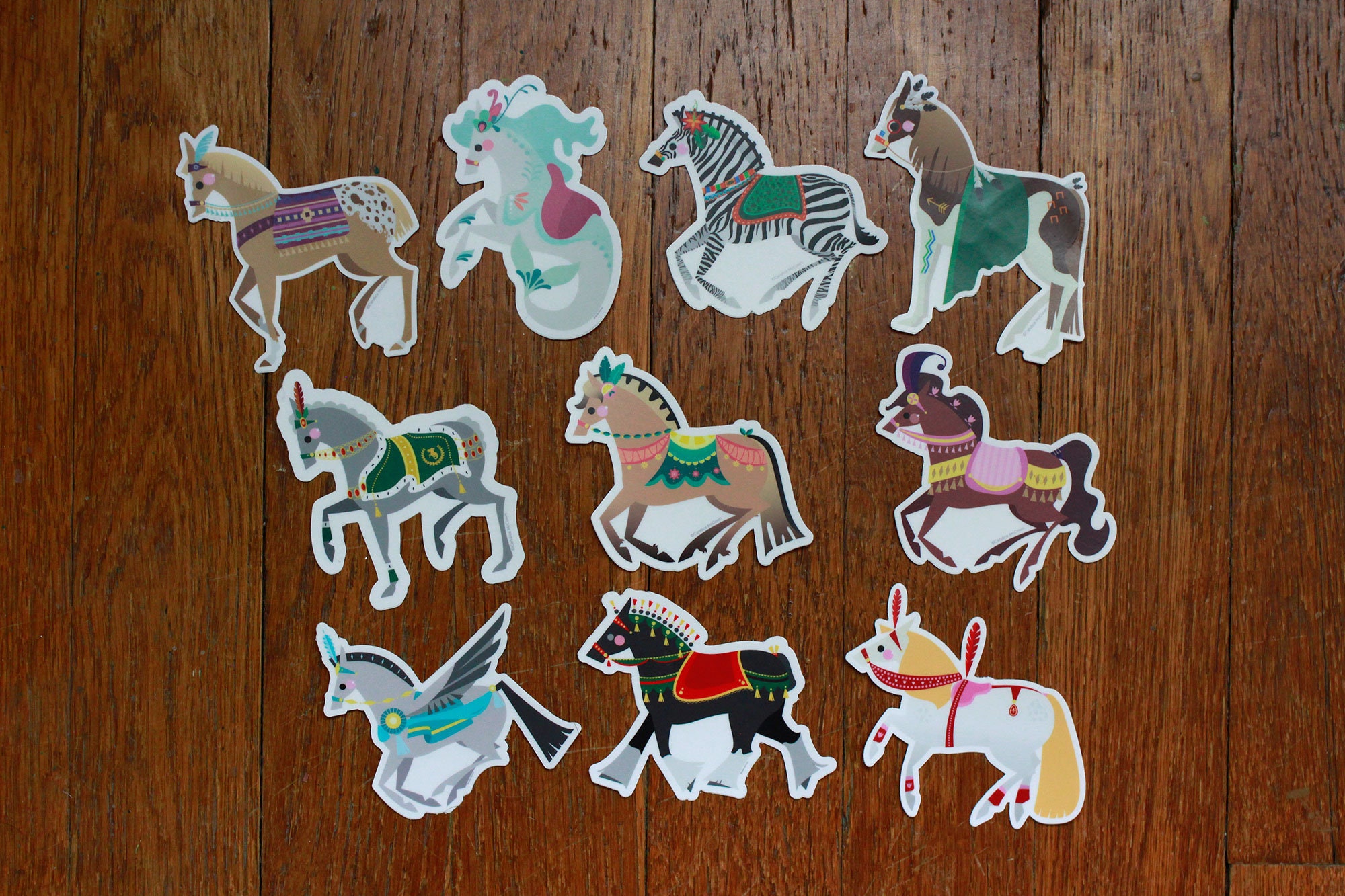 FULL SET of Carousel Horses Die Cut Stickers by Candice of Piq | Etsy