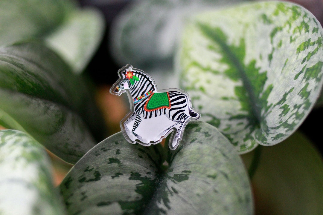 Zebra Acrylic Pin by Candice of Piq Design - Etsy