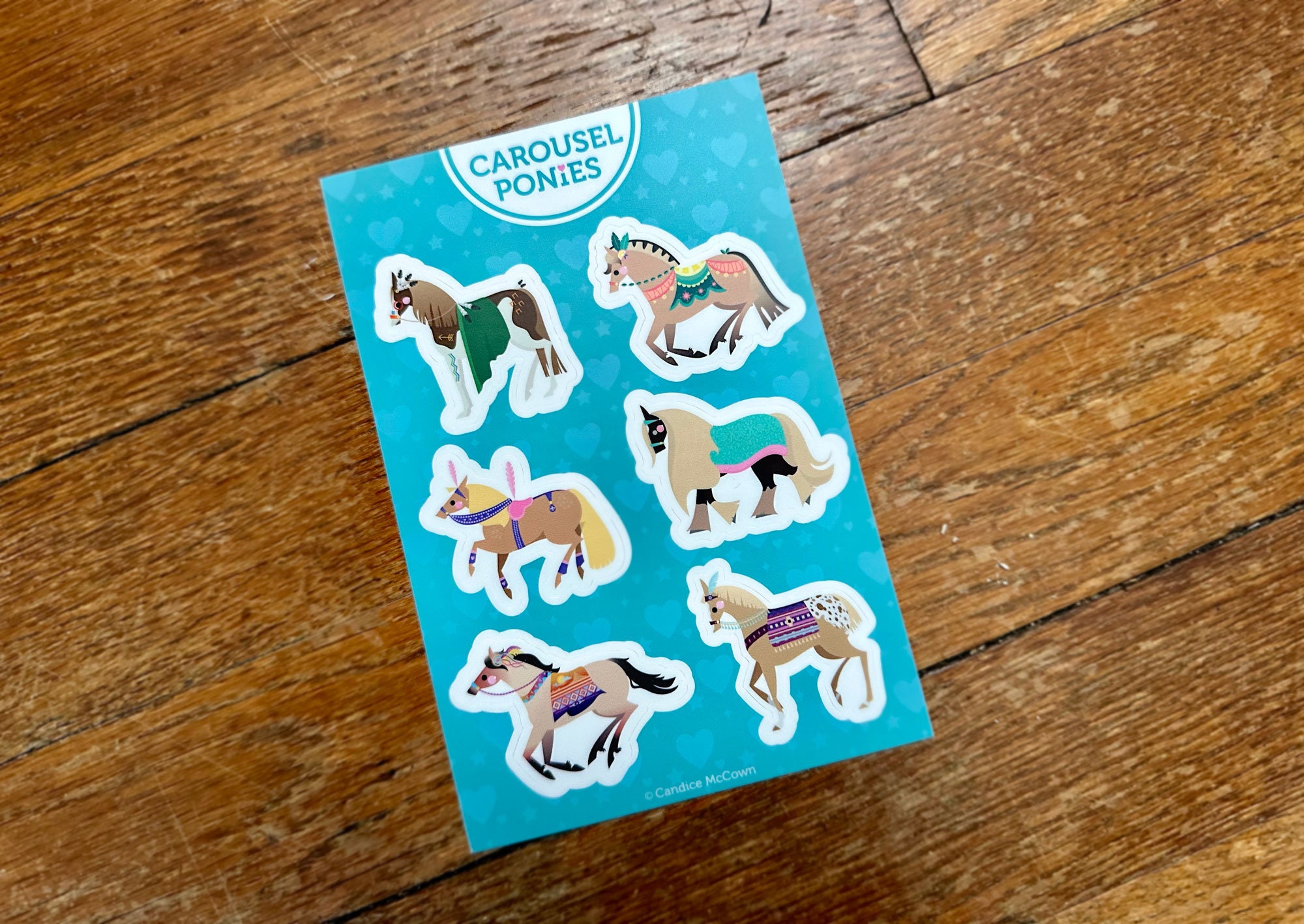 Carousel Ponies Die Cut Sticker Blue Sheet by Candice of Piq Design - Etsy