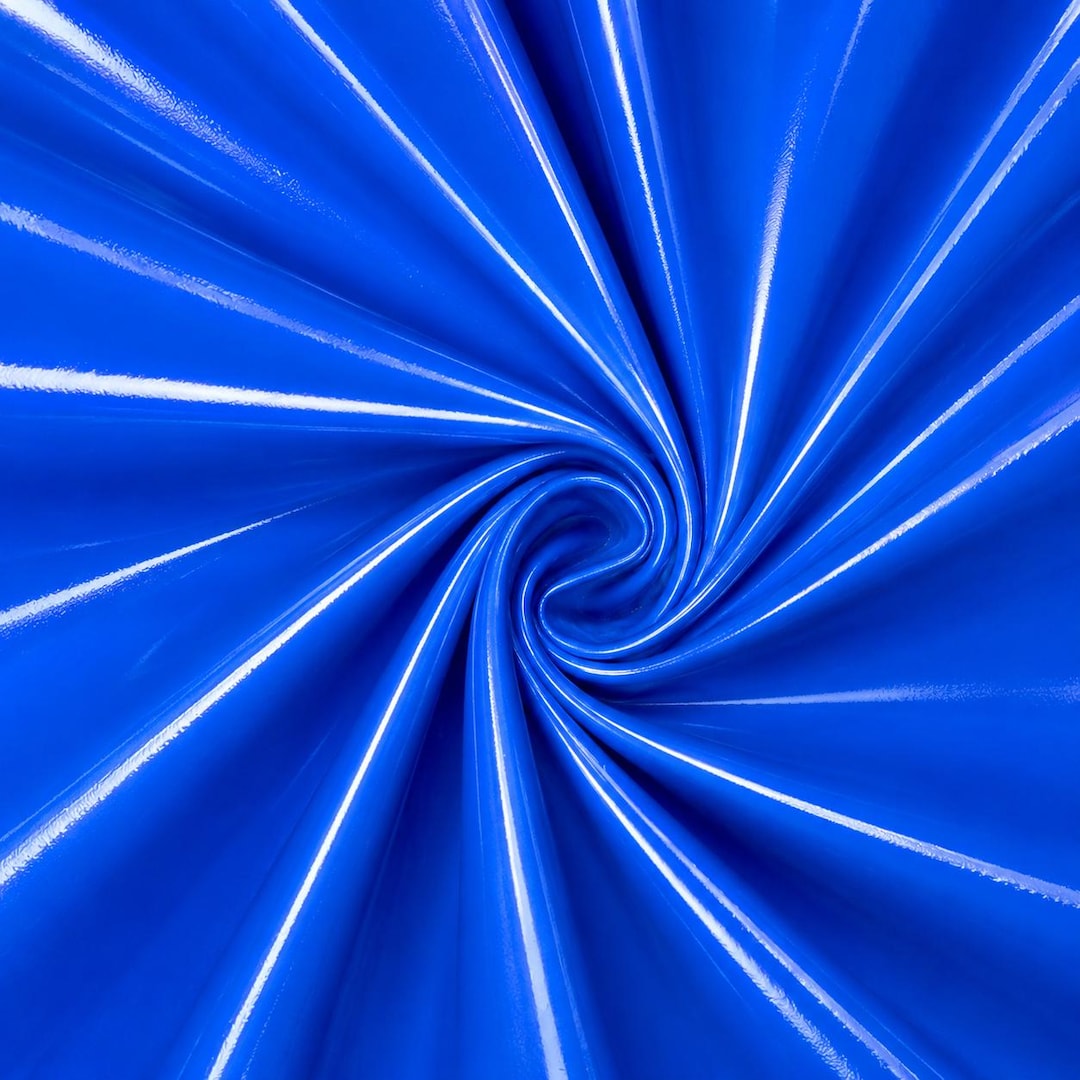 Royal Blue Glossy Waterproof Plastic Fabric | Polyester Spandex Blend ...