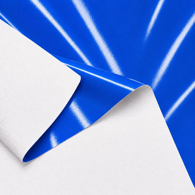 Royal Blue Glossy Waterproof Plastic Fabric | Polyester Spandex Blend ...