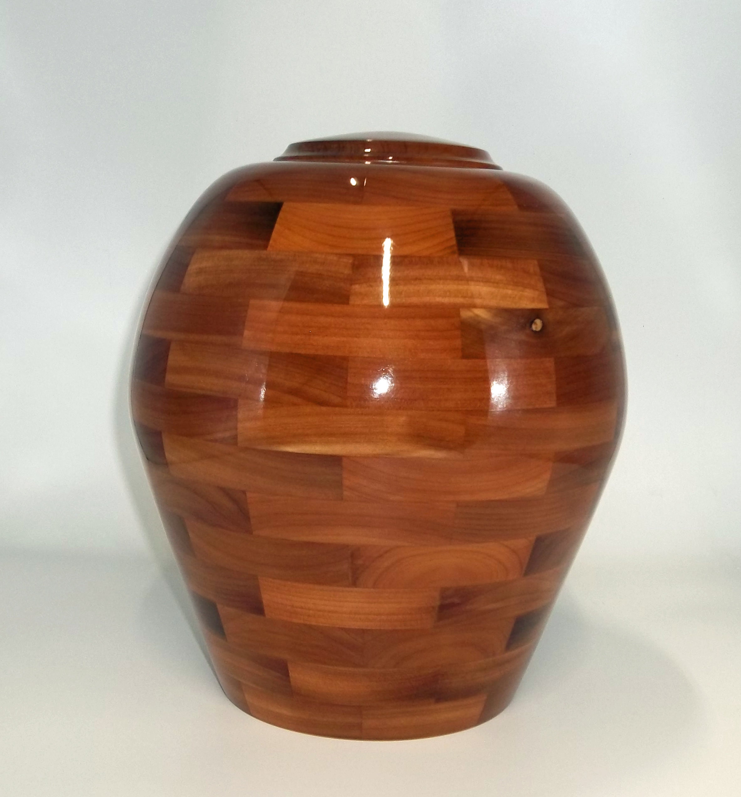 Red Cedar Segmented Wooden Cremation Urn, Wood Cremation Urn, Funeral ...