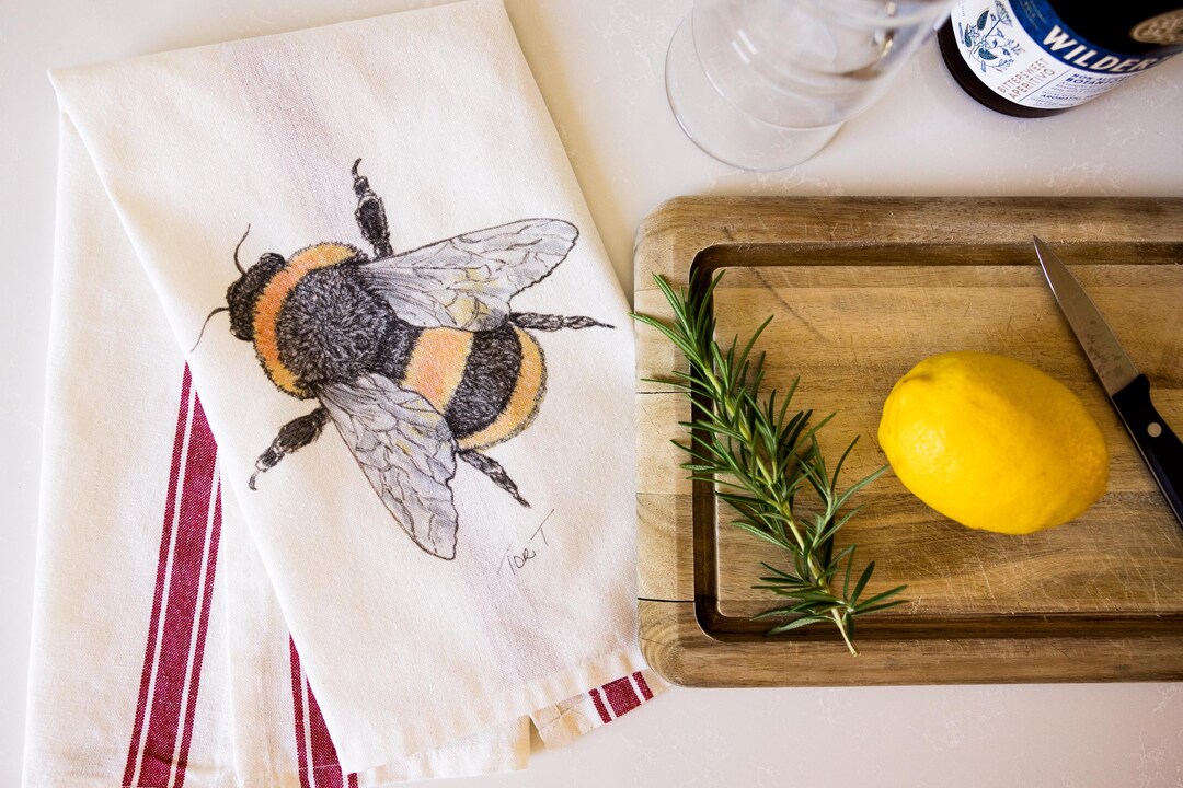 Bee Tea Towel - Cotton, Kitchen, Insect, Garden Inspired, Insect - Etsy