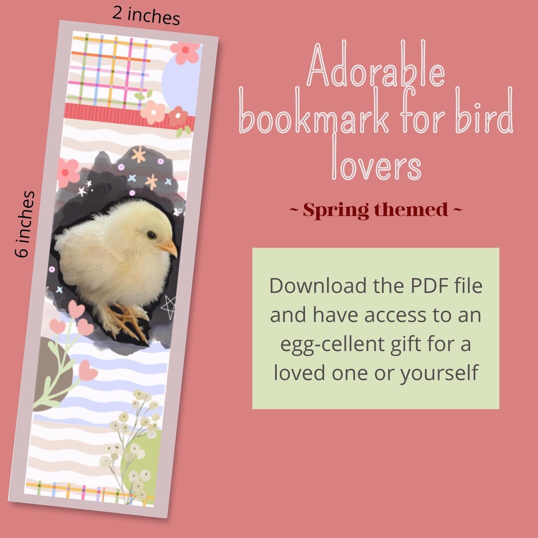 Spring Themed Printable Bookmark for Bird Lovers - Etsy