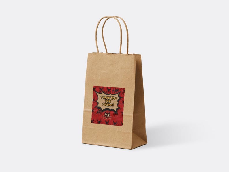 Superhero Thank You Card Template, Editable Canva Card, Kids Birthday ...