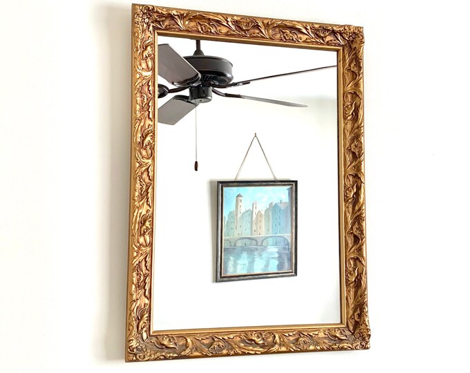 Vintage Gold Gilt Mirror 1960's Tru-flect Copper Electroplated Mirror ...