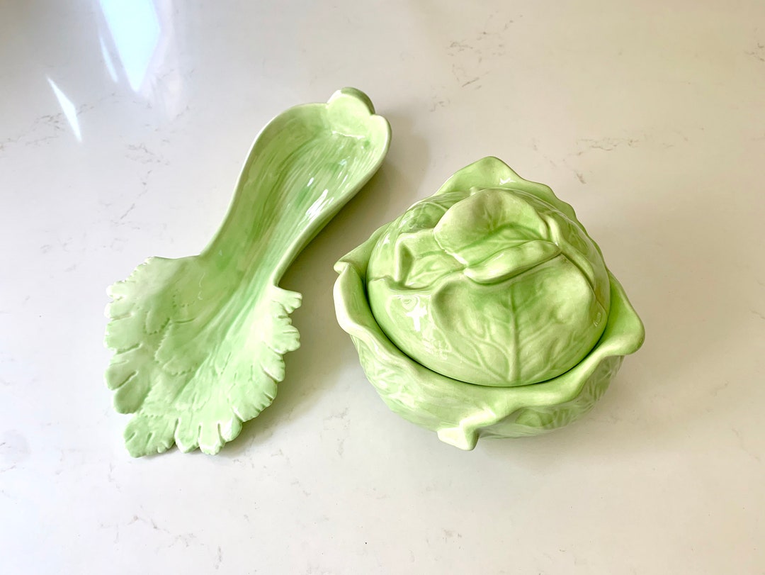Vintage Cabbage Ware Serving Dishes Ceramic Cabbage Lidded Tureen ...