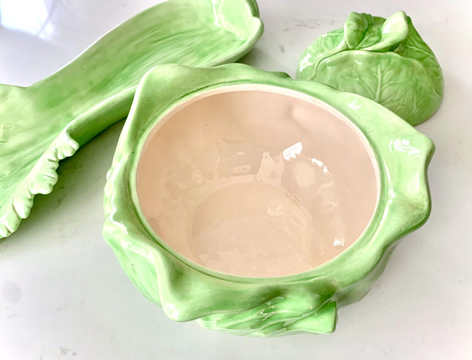 Vintage Cabbage Ware Serving Dishes Ceramic Cabbage Lidded Tureen ...