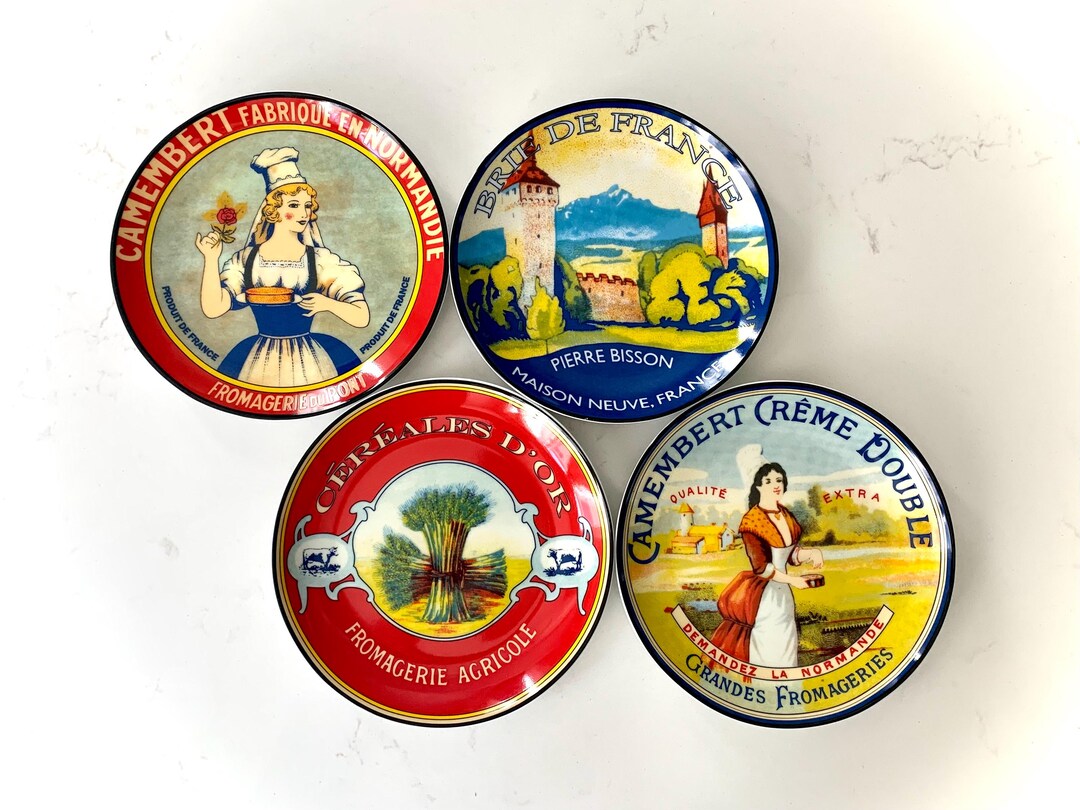 Set of 4 Porcelain Plates Scenes of France Pier 1 Imports Cheese Course ...