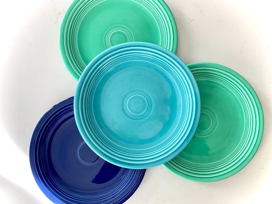 Set of 4 Fiesta Salad Plates 1940's Era Original Issue Colors Green ...