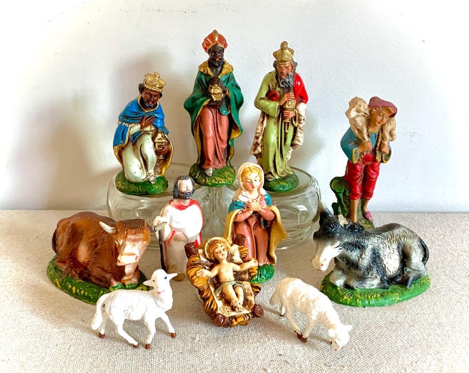 Vintage Nativity Set Made in Italy 1970's Era Fontanini Style Holy ...