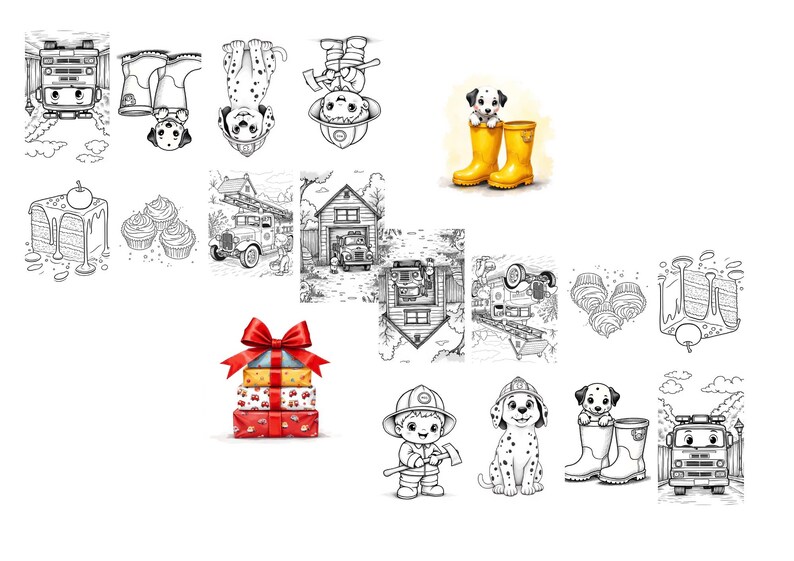 Firemen Coloring Book, Kids Pocket Booklet, Firefighter Party Favors ...