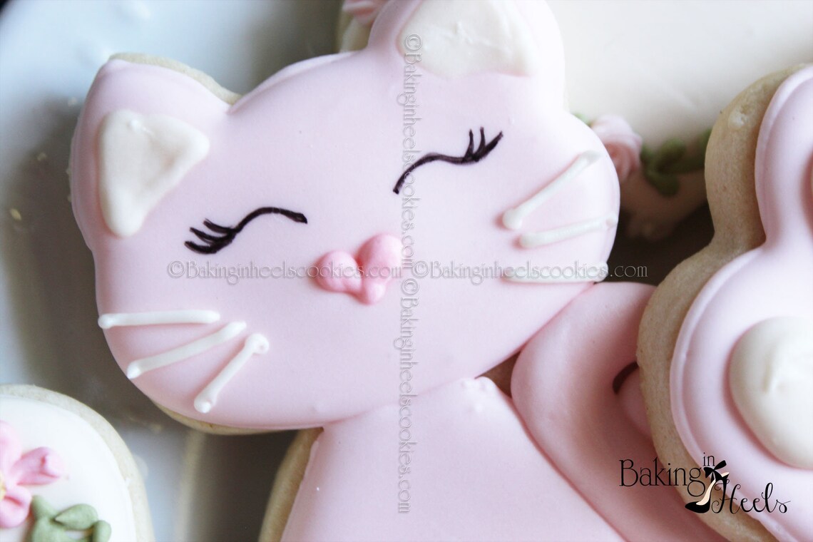 Kitten Decorated Cookies Cat Cookies Kitten Birthday Party - Etsy