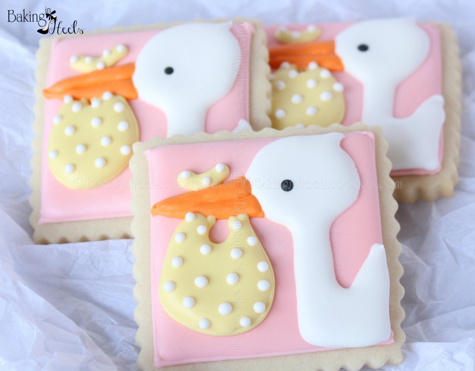 Stork Baby Shower Cookies Baby Shower Favors We're | Etsy Italia