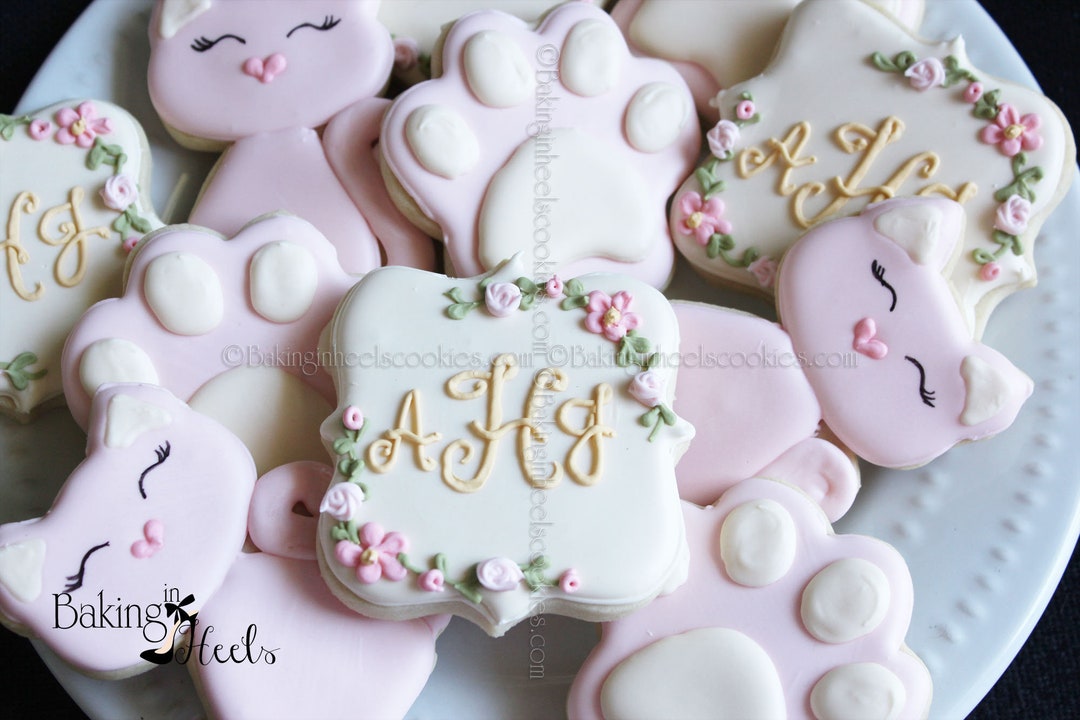 Kitten Decorated Cookies Cat Cookies Kitten Birthday Party - Etsy