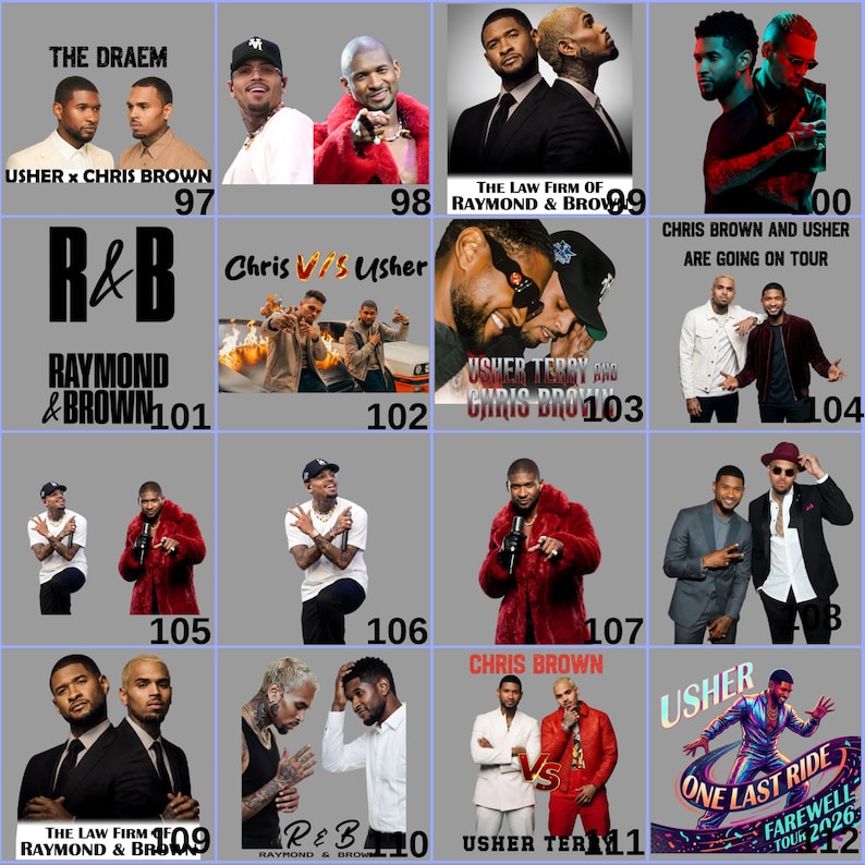 Chris Brown Usher Tour 2026 DTF Transfer, R&B Legends Concert Ready to ...