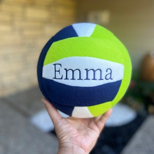 Personalized Fleece Volleyball Plush Pillow: Tricolor Stuffed ...