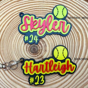 Personalized 3D Softball Bag Tag – Custom Name & Optional Number in 3 ...