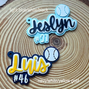 Personalized 3D Softball Bag Tag – Custom Name & Optional Number in 3 ...