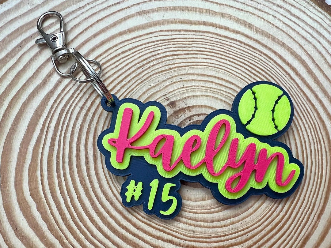 Personalized 3D Softball Bag Tag – Custom Name & Optional Number in 3 ...