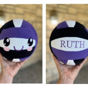 Personalized Fleece Volleyball Plush Pillow: Tricolor Stuffed ...