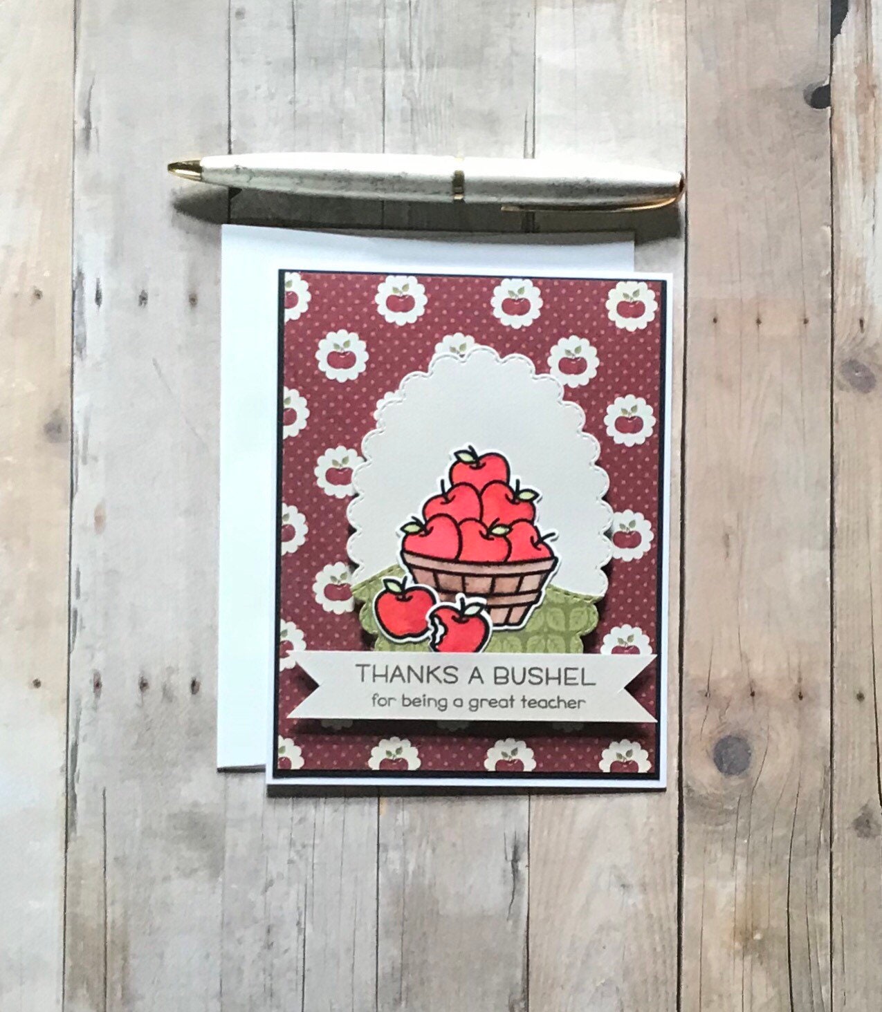 Teacher Apple Card Teacher Gifts Thank You Teacher Card - Etsy