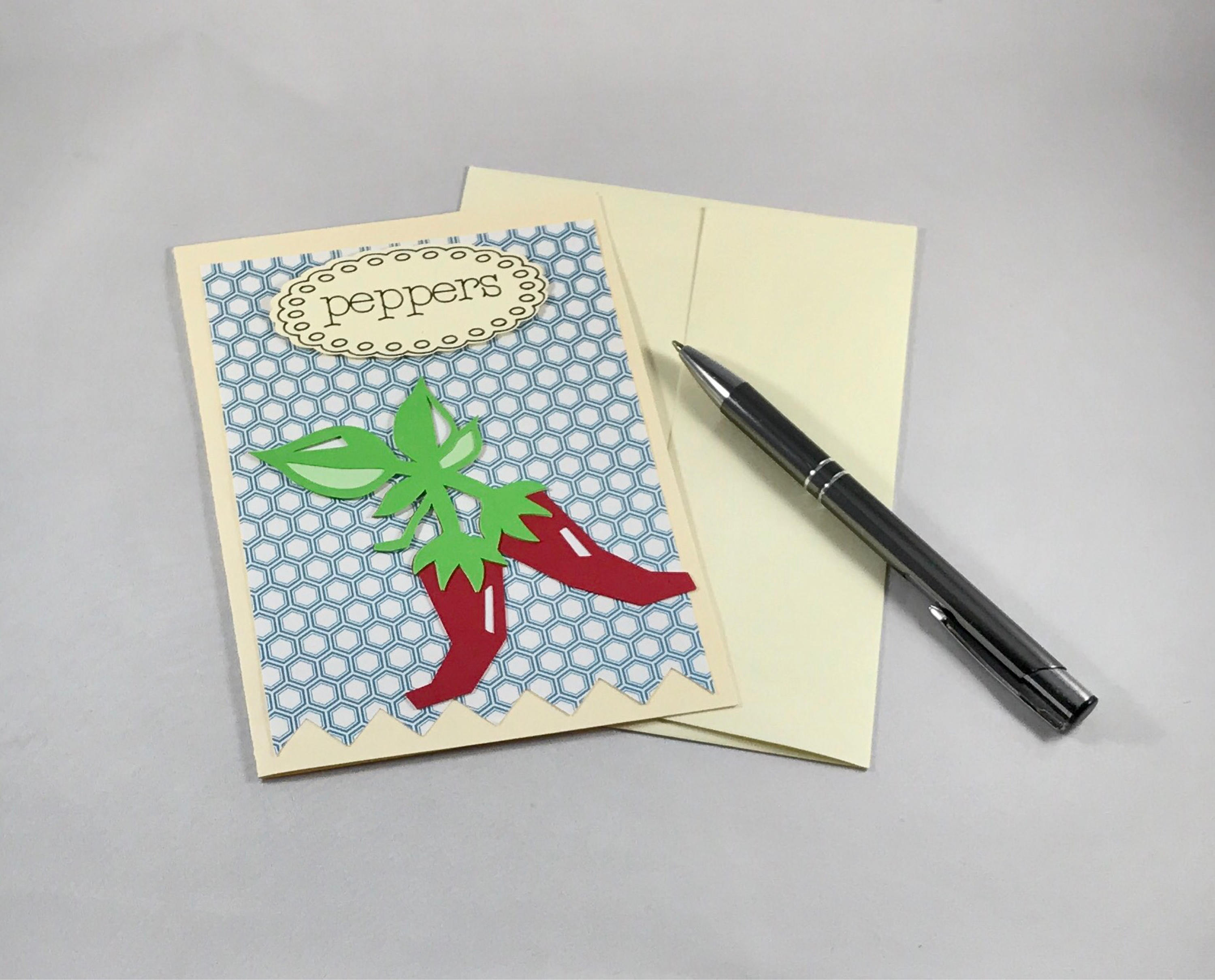Pepper Greeting Card, Vegetable Harvest Card, Peppers Vegetable Art ...