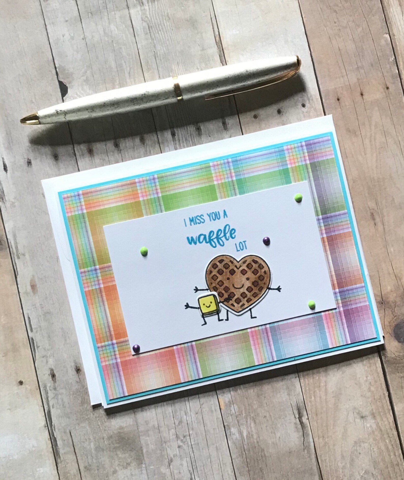 Funny Miss You Card Waffle Card Handmade Card Miss You - Etsy
