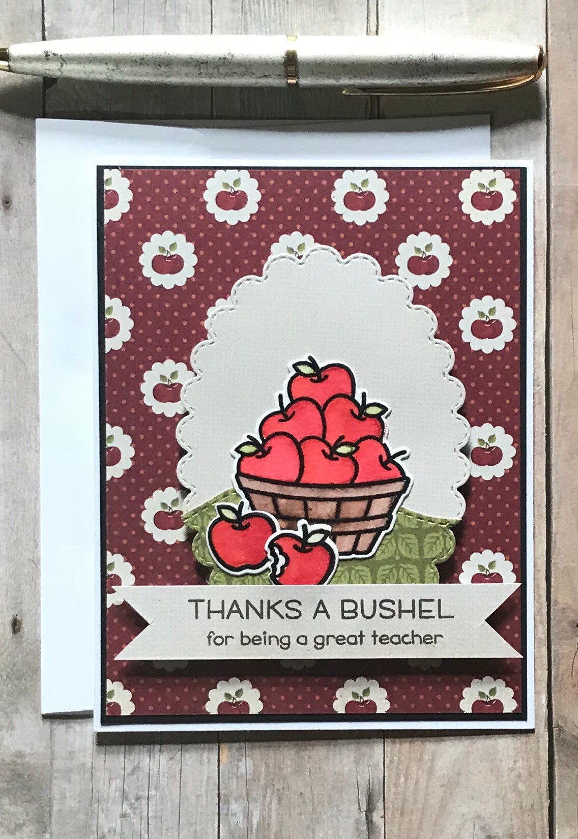 Teacher Apple Card Teacher Gifts Thank You Teacher Card - Etsy