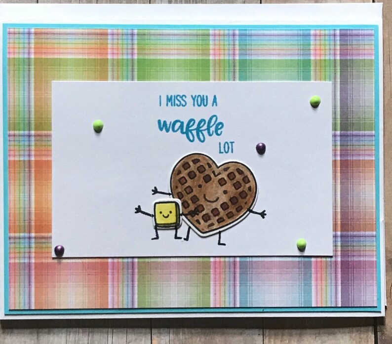 Funny Miss You Card Waffle Card Handmade Card Miss You - Etsy