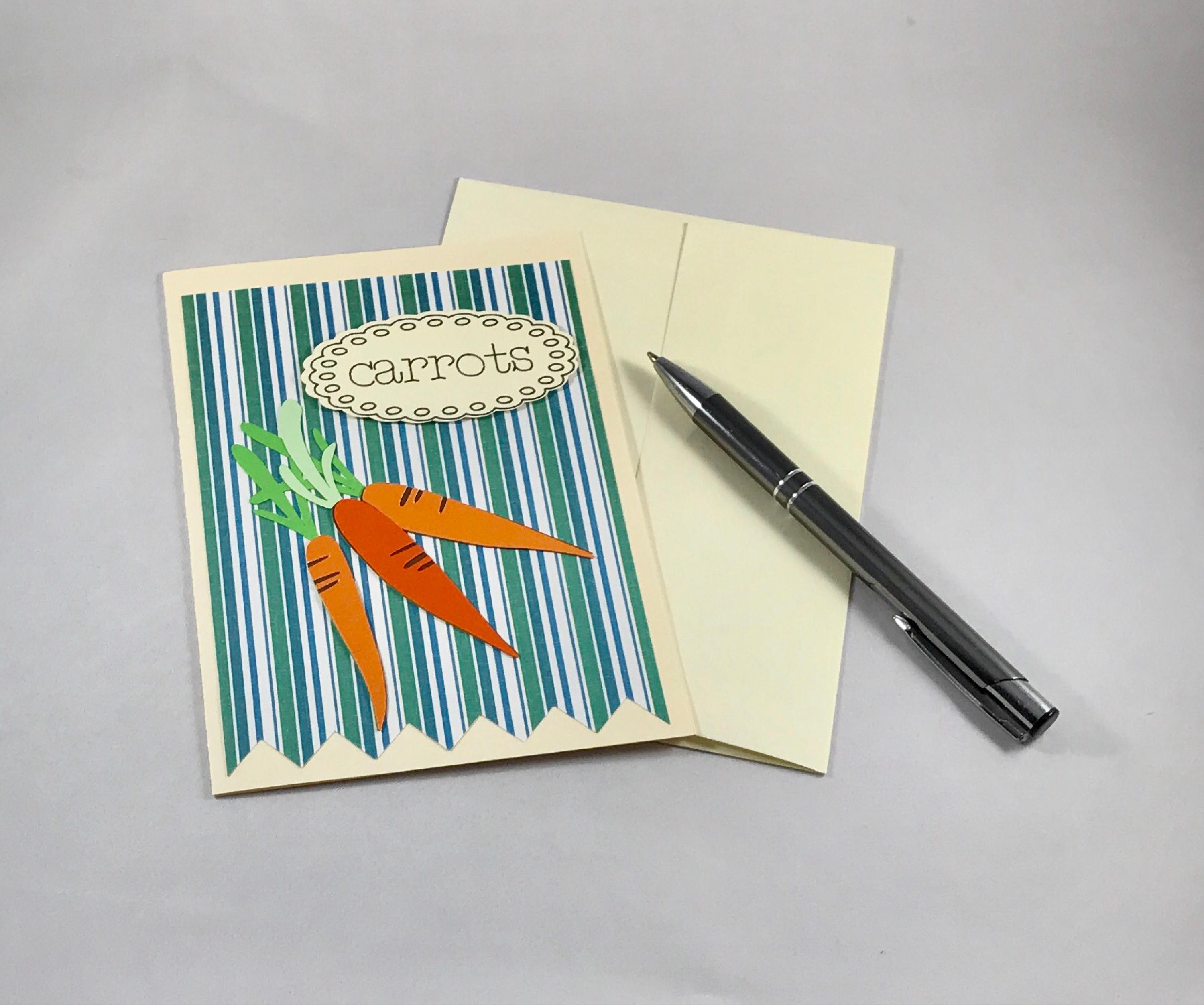 Carrot Greeting Card, Vegetable Harvest Card, Carrots Vegetable Art ...