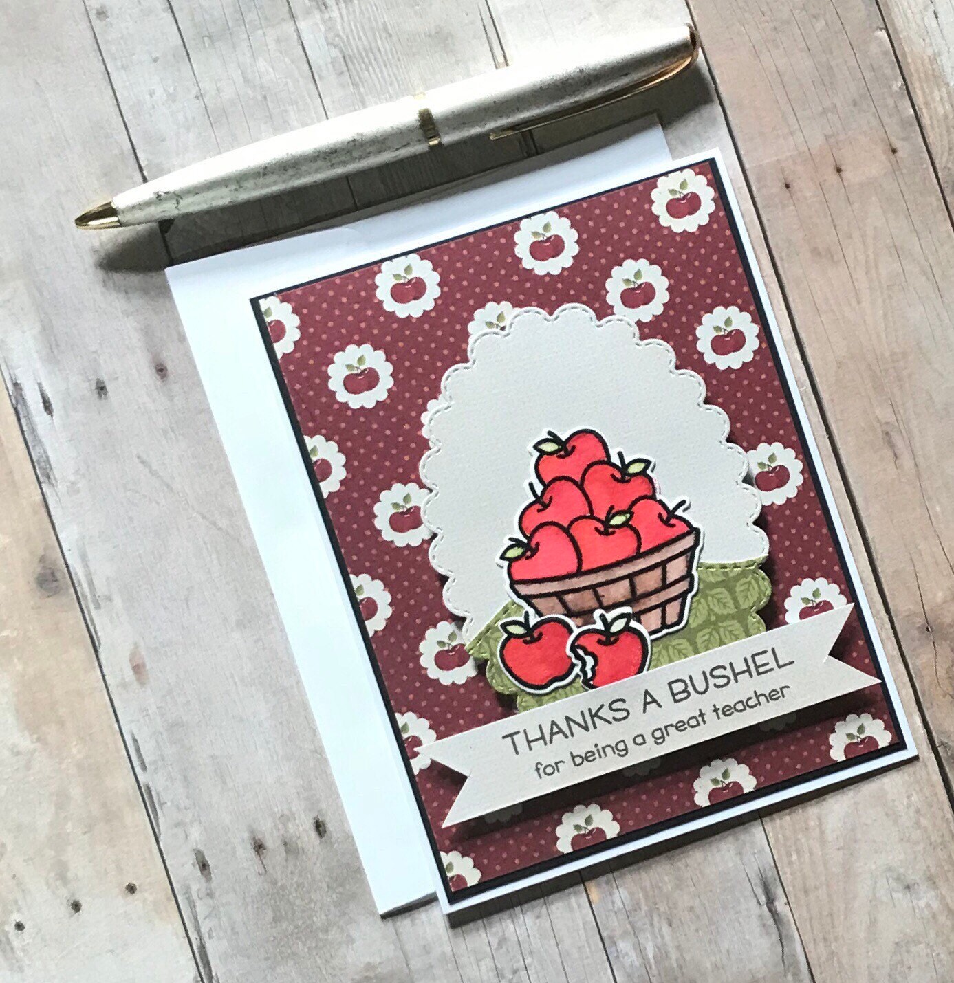 Teacher Apple Card Teacher Gifts Thank You Teacher Card - Etsy