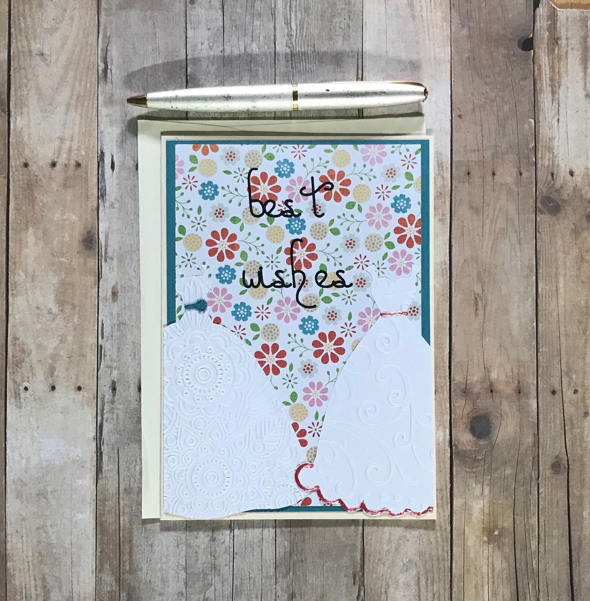 Bride & Bride Card Handmade Wedding Card Best Wishes Card - Etsy