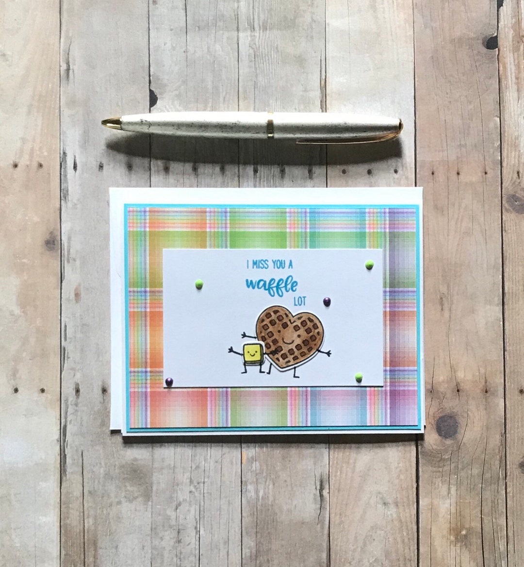 Funny Miss You Card Waffle Card Handmade Card Miss You - Etsy