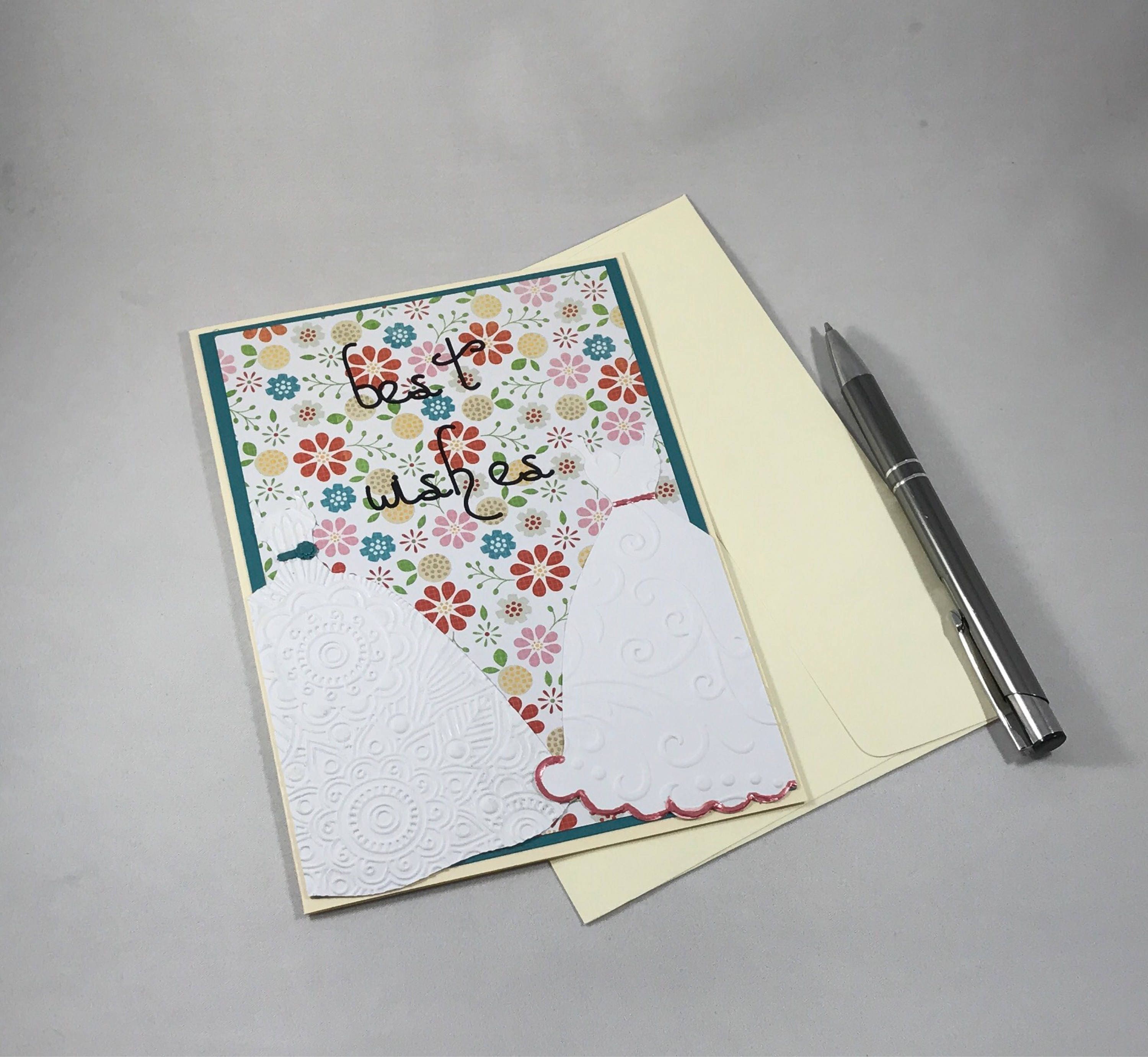 Bride & Bride Card Handmade Wedding Card Best Wishes Card - Etsy