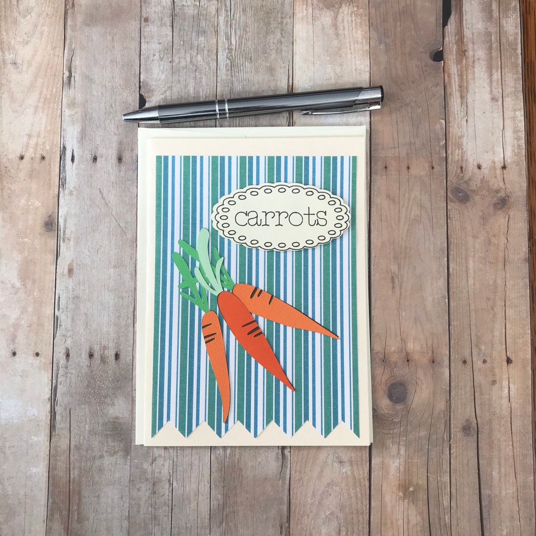 Carrot Greeting Card, Vegetable Harvest Card, Carrots Vegetable Art ...