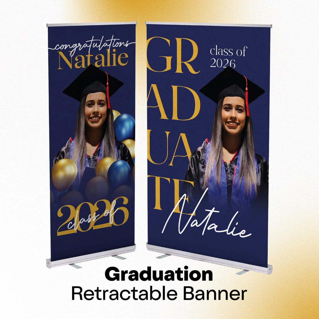 Custom Graduation Retractable Banner, Personalized Prom Welcome Sign ...