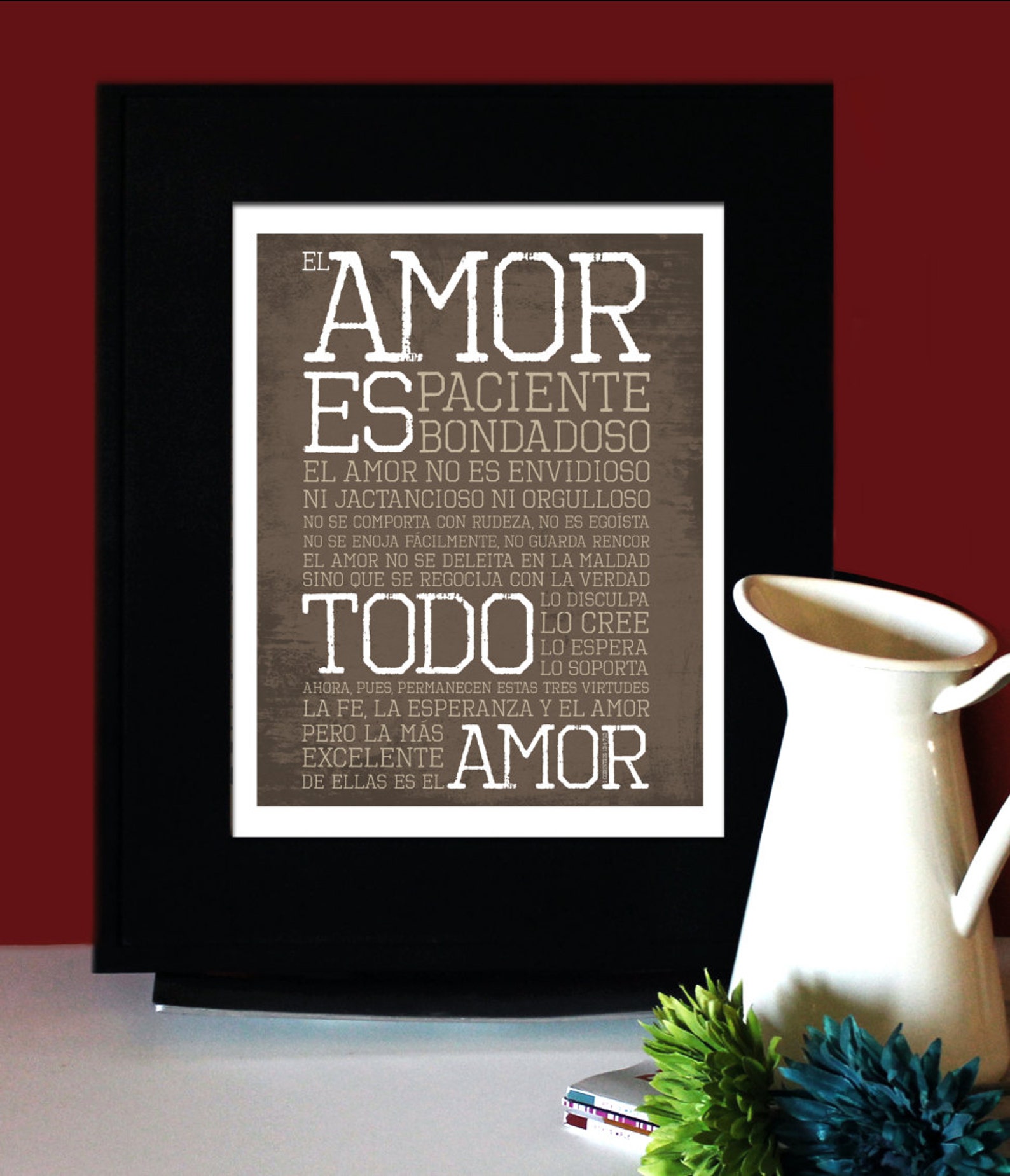 1 Corintios 13: El amor es paciente El amor es bondadoso - Etsy España