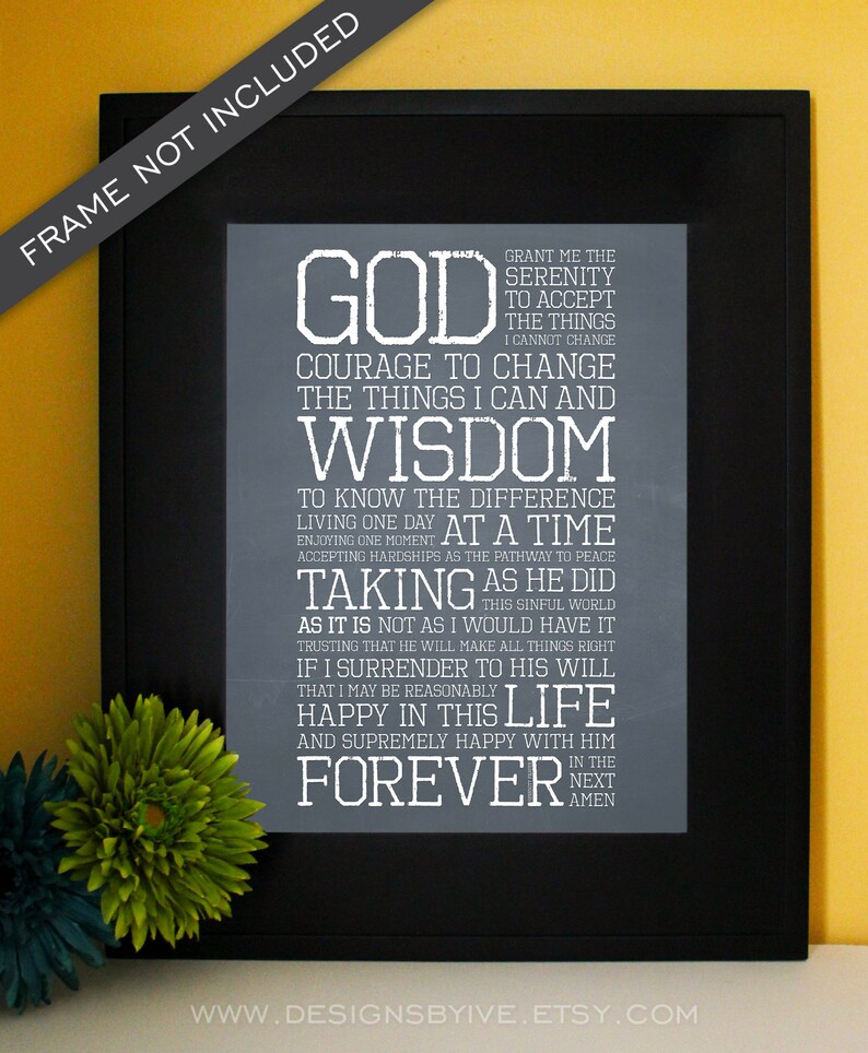 Serenity Prayer. the AA Promises. Recovery Motivational Gift ...