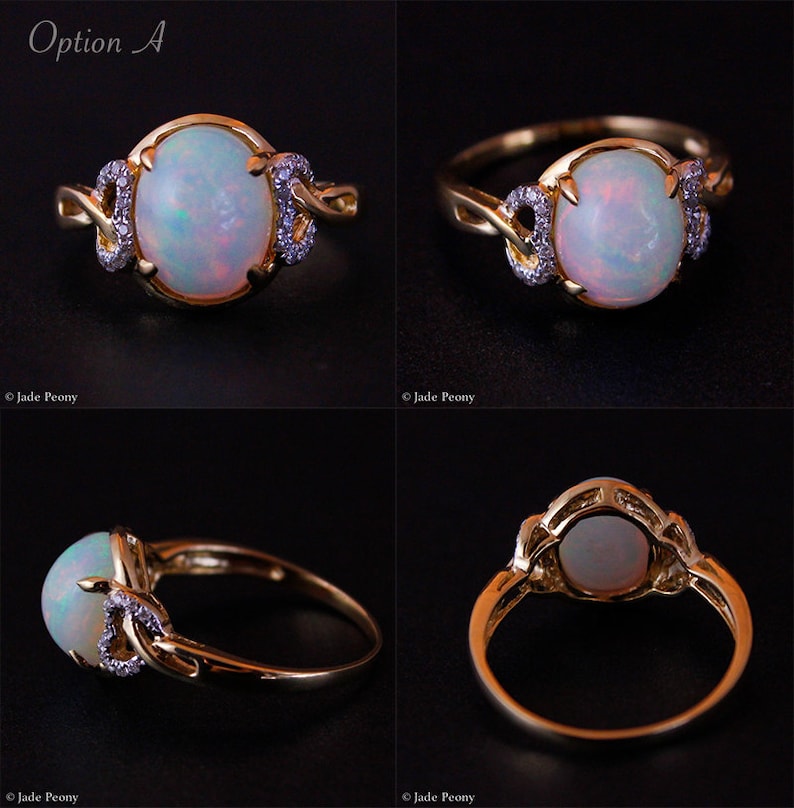 Australian White Solid Opal Ring Opal Gemstone Ring October | Etsy